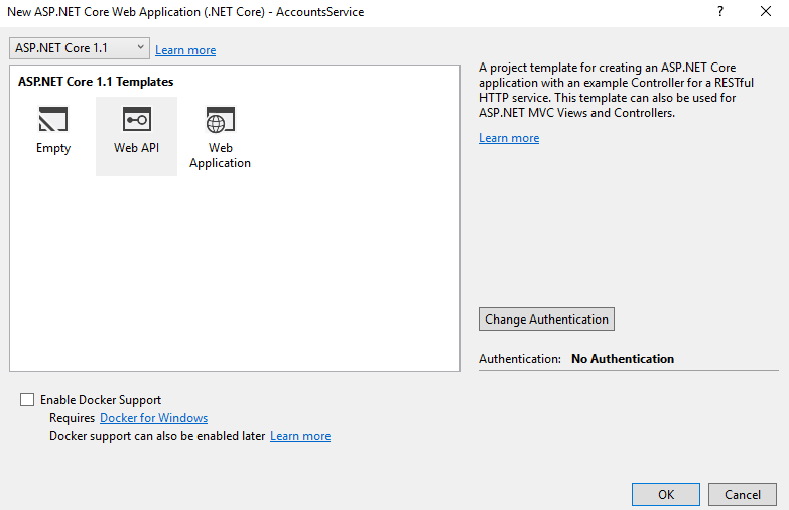 Creating A Web Api Using Vs 2017 Community Edition And Aspnet Core Web Application Technical